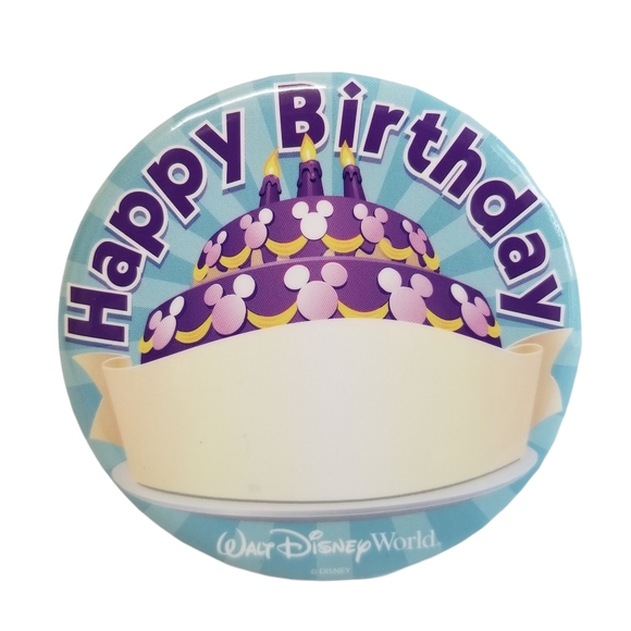 Disney | Accessories | Disney World Happy Birthday Button Pin | Poshmark